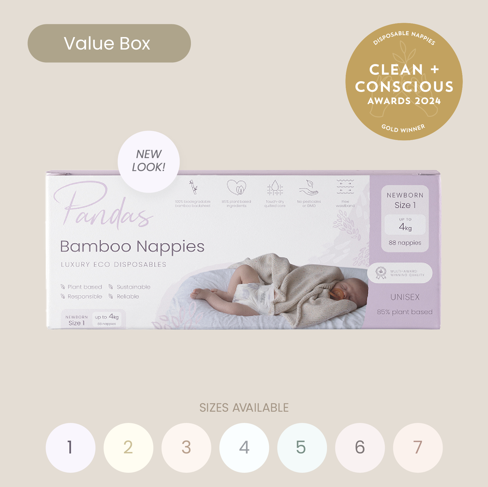 Pandas Bamboo Nappies | SINGLE BOX - Luvme